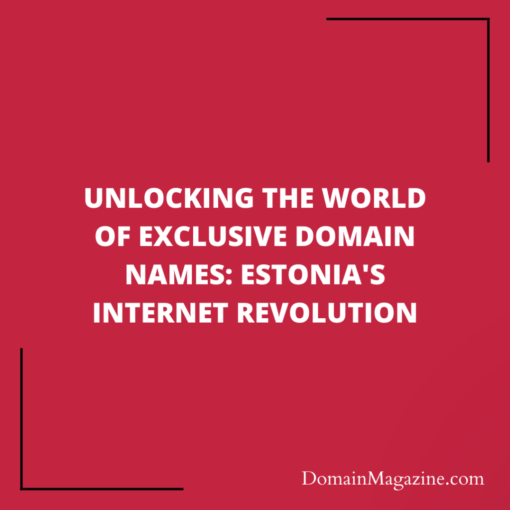 Unlocking the World of Exclusive Domain Names: Estonia’s Internet ...